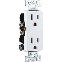 Hyper Tough Duplex 15 Amp 125-Volt Self Grounding Outlet, White ...