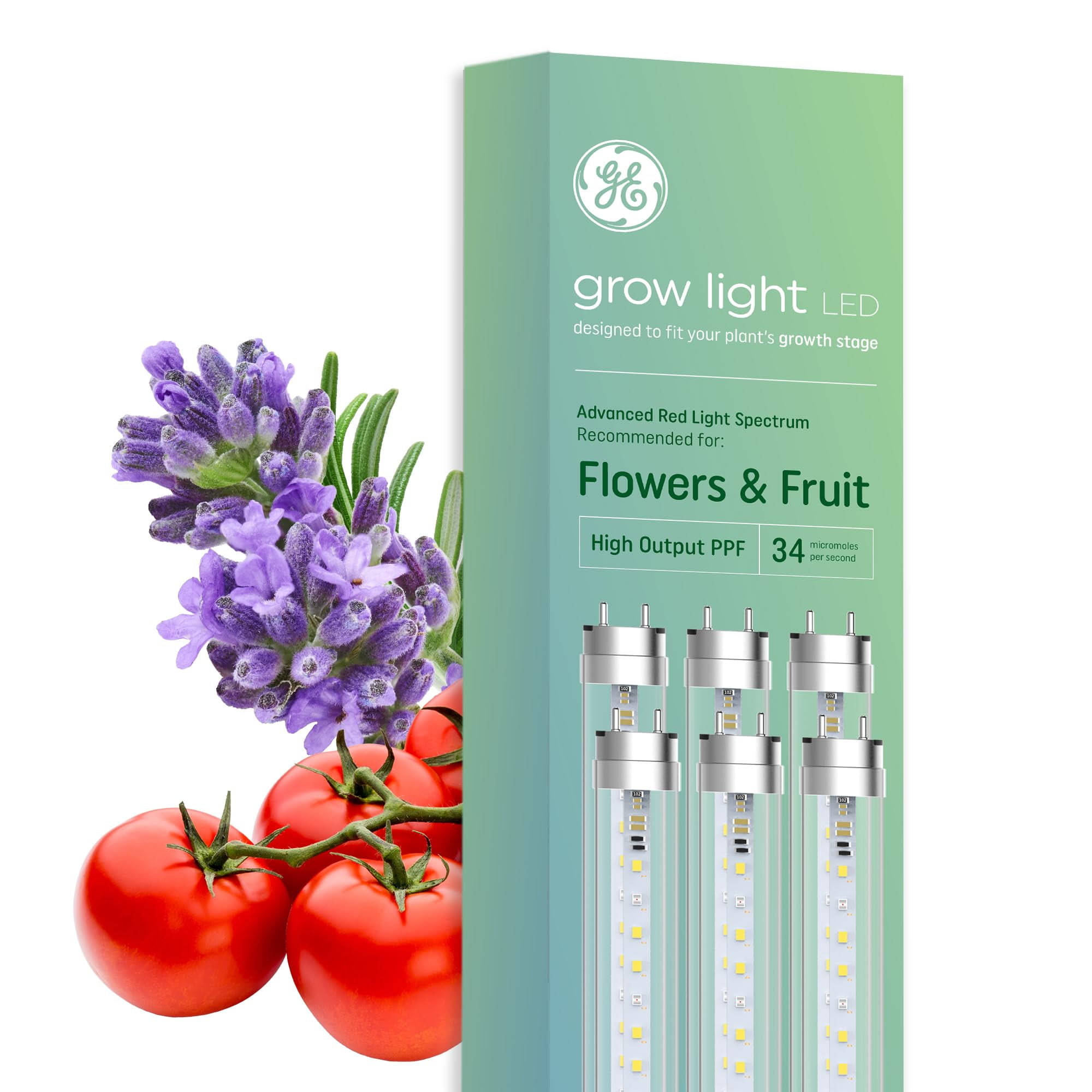 GE Grow Lights for Indoor Plants, T8 LED Light Bulbs for Flowers and ...