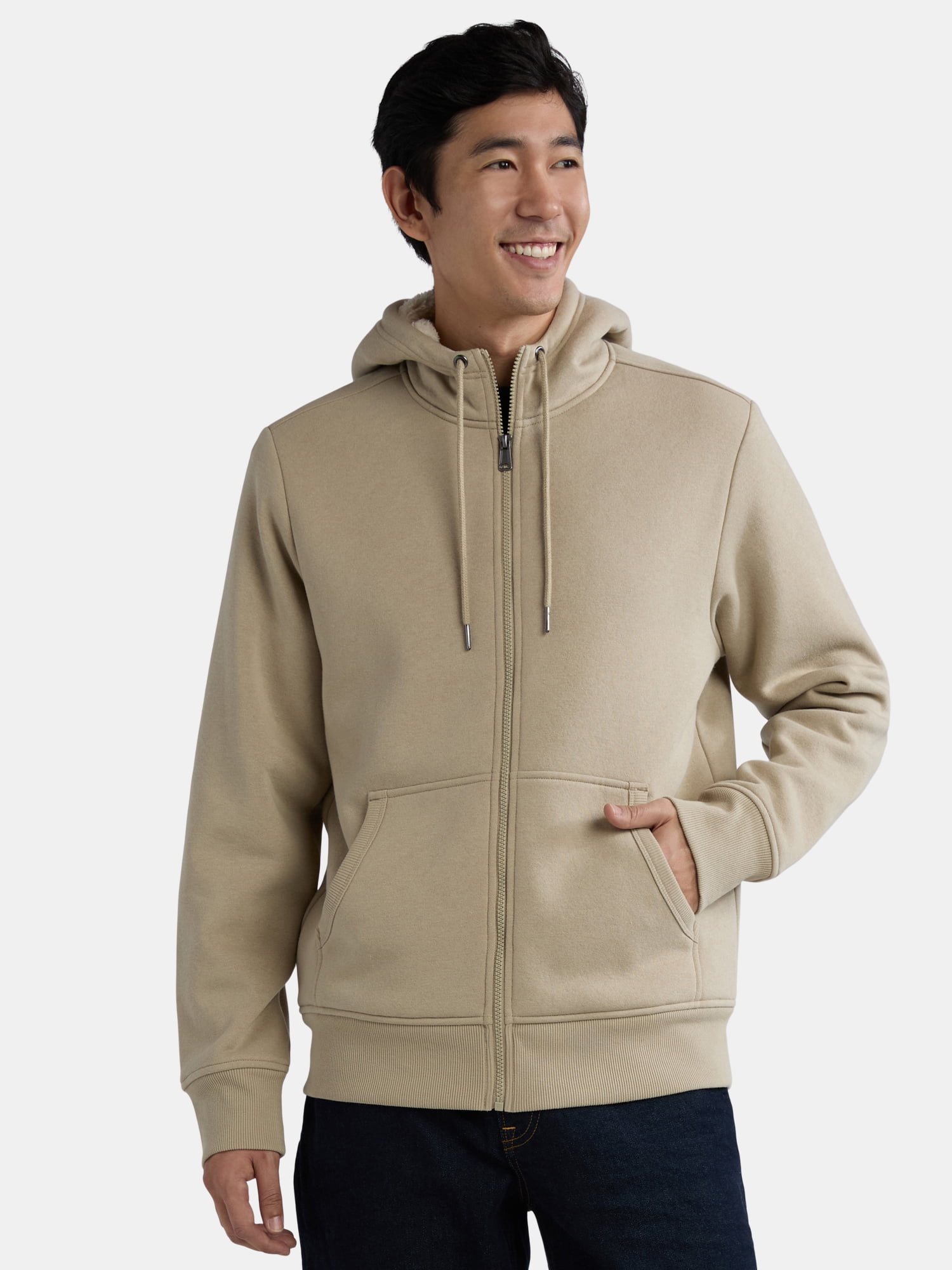 George Men’s High Pile Fleece Hoodie Jacket, Size S-3XL - Walmart.com