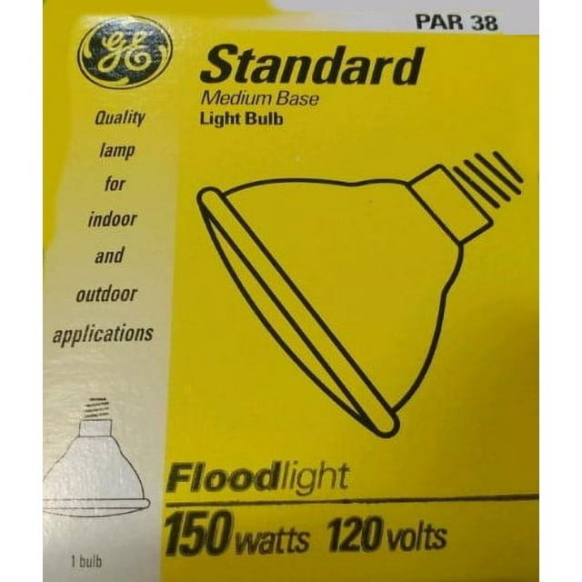 GE Halogen Flood Light, PAR38, 150 watt, Medium Base, Indoor/Outdoor ...