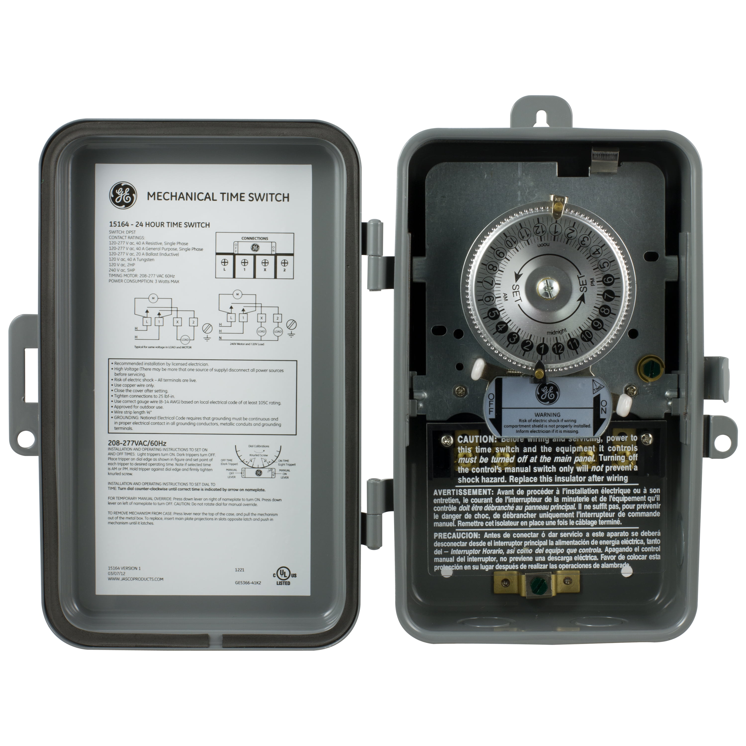 GE Heavy-Duty 24-Hour Mechanical Time Switch - Walmart.com