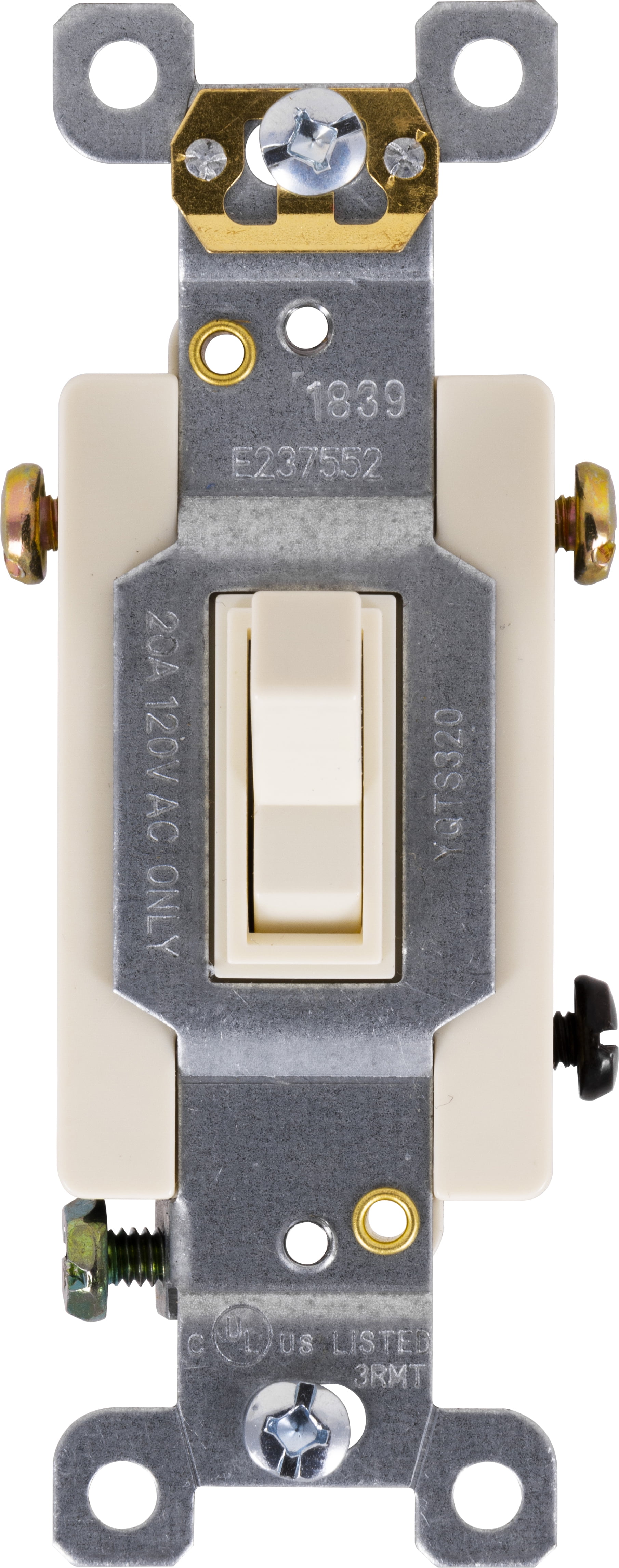 GE Heavy-Duty Grounding 3-Way Toggle Switch, Light Almond, 15A - 42480 ...