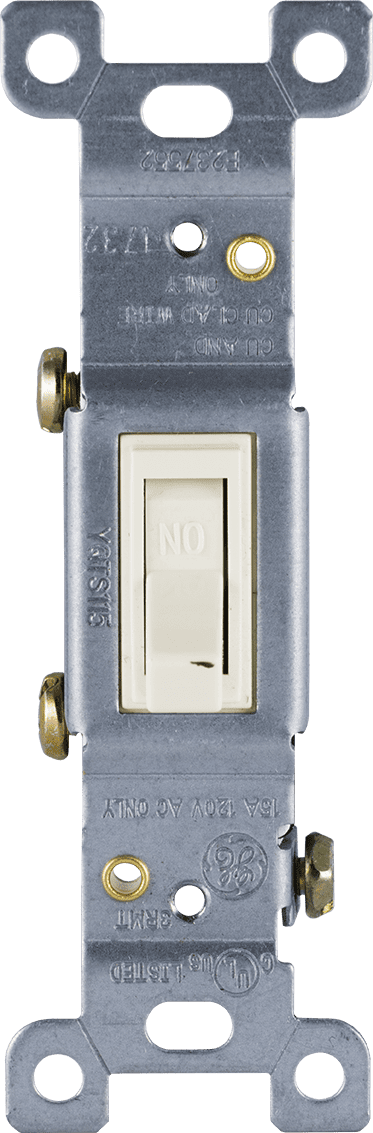 GE Heavy-Duty Grounding Toggle Switch Light Almond 15A 120V Single-Pole ...