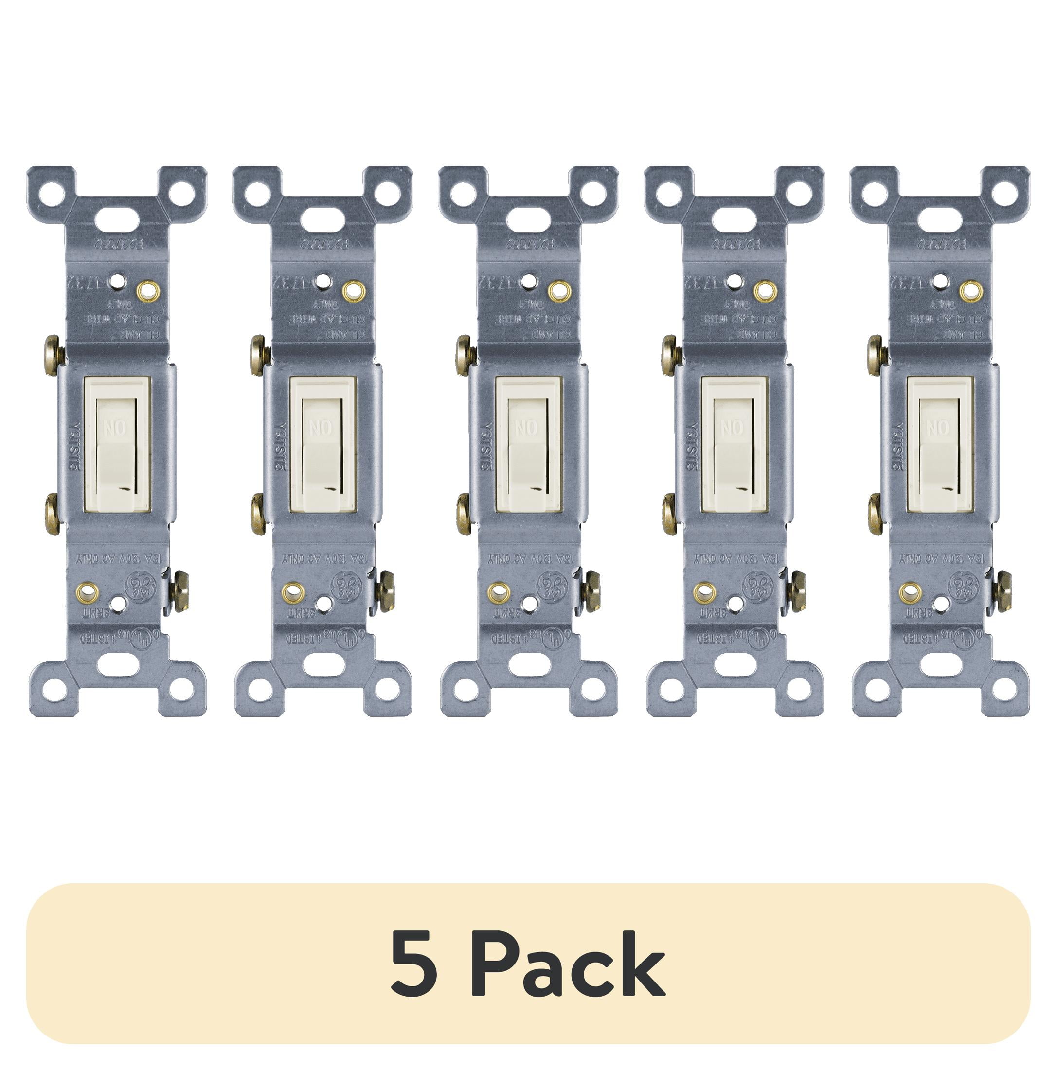 (5 pack) GE Heavy-Duty Grounding Toggle Switch, Light Almond, 15A ...