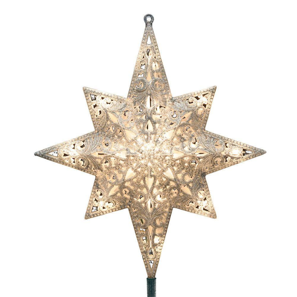 GE Holiday Classics 11-inch 16-Light Silver Glittered Bethlehem Star ...