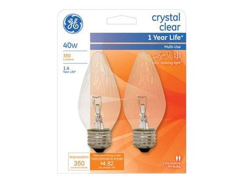 GE Incandescent 40 Watt Crystal Clear Decorative Light Bulbs, Multi-Use ...