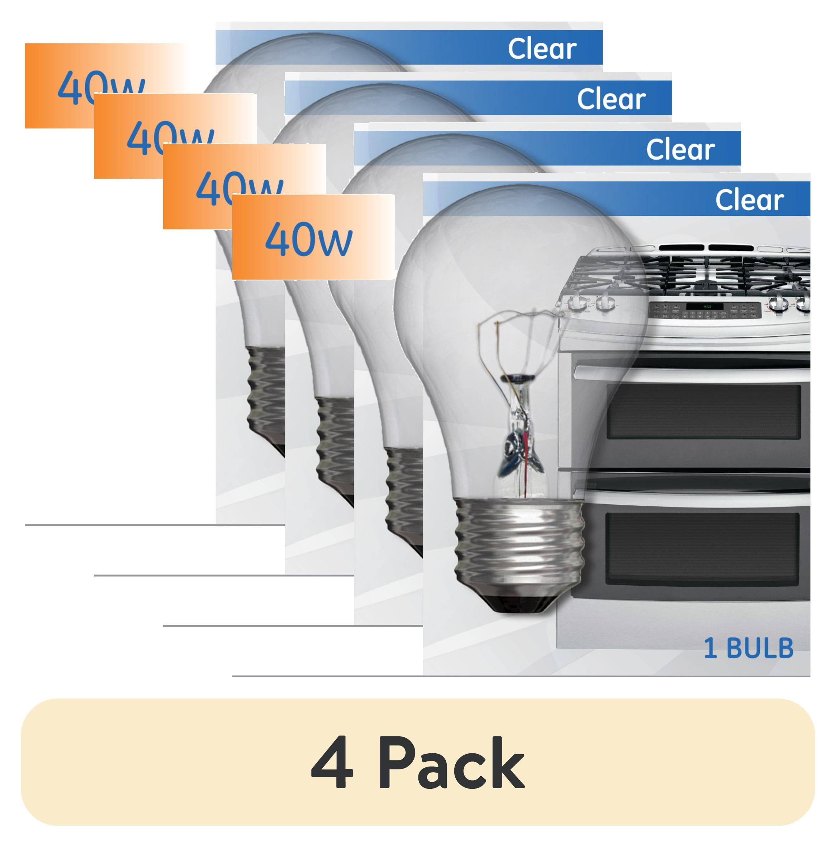 (4 pack) GE Incandescent Light Bulb, 40 Watt, Soft White, A15 Appliance ...