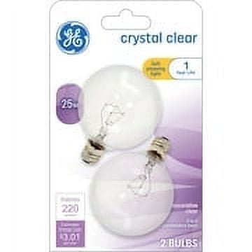 GE Incandescent Light Bulbs, 25 Watt, G16.5 Globe Bulbs, Small Base ...