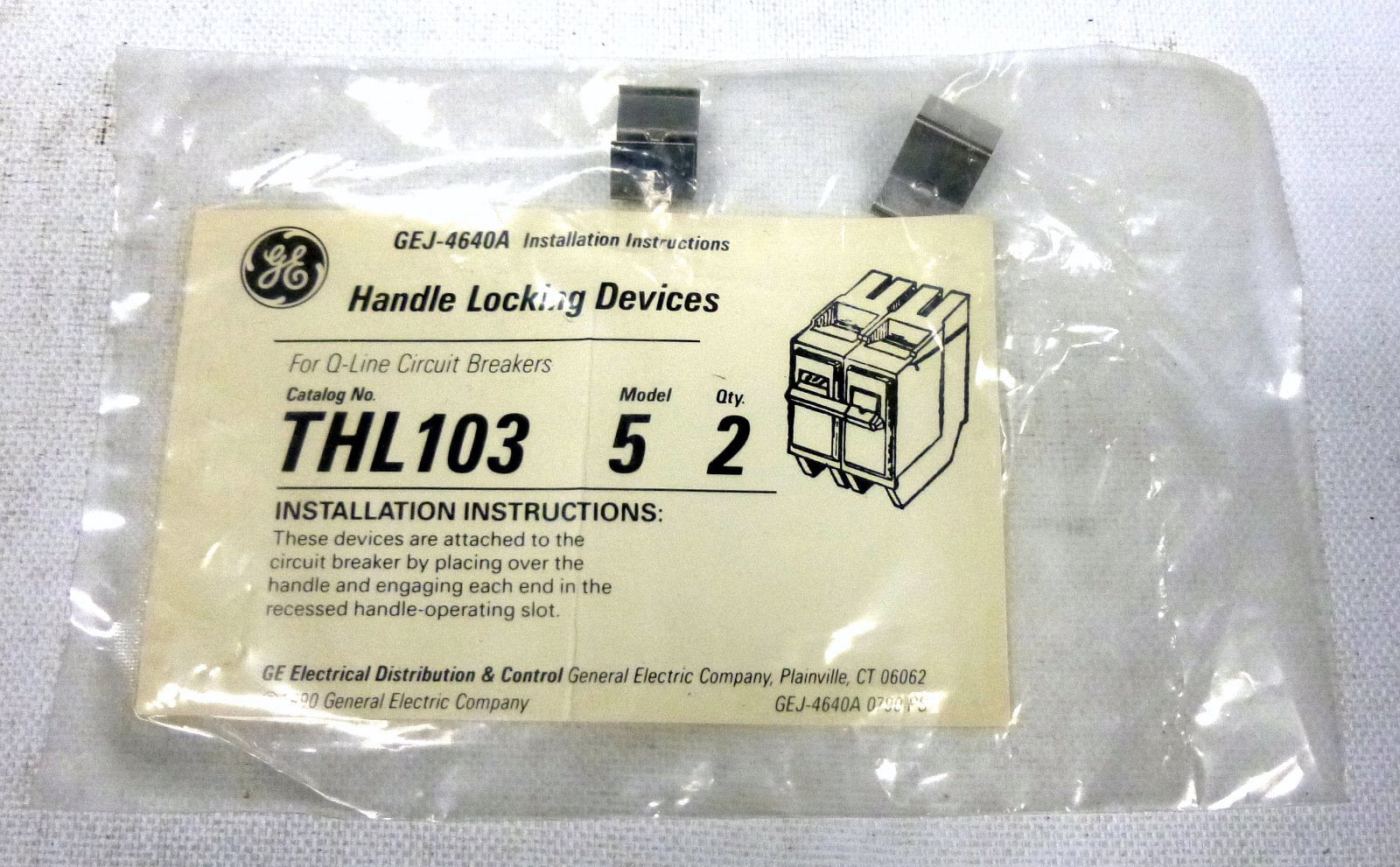 GE Industrial Breaker, Handle Lock - 1, 2 or 3P THQL or THQB, Non ...