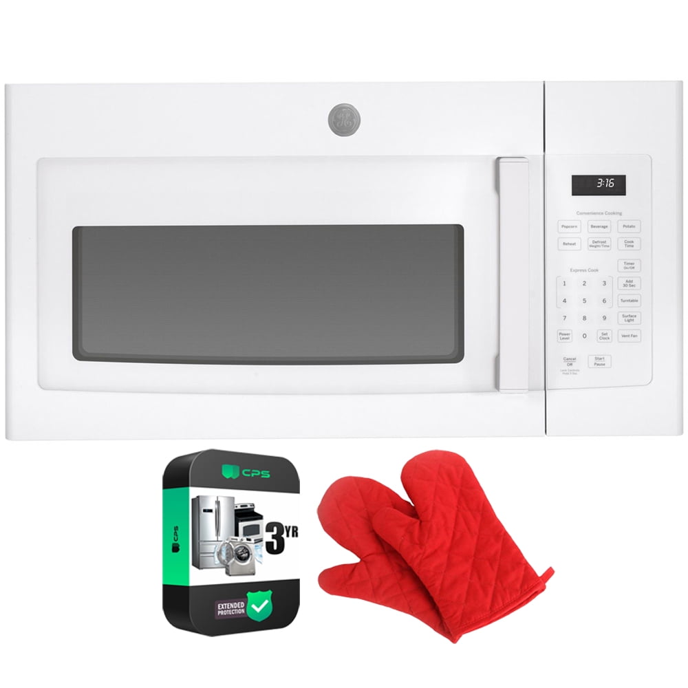 GE JVM3160DFWW 1.6 Cu. Ft. Over-the-Range Microwave Oven White Bundle ...