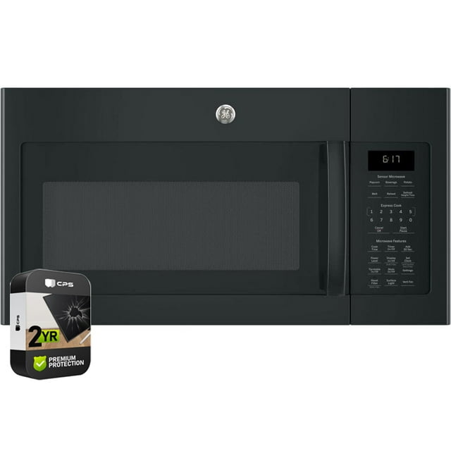 GE JVM6175DKBB 1.7 Cu. Ft. Over-the-Range Microwave Oven Black Bundle ...