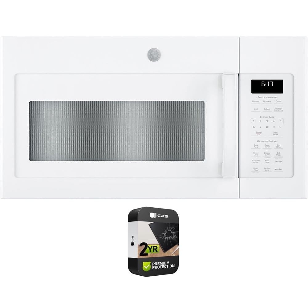 GE JVM6175DKWW 1.7 Cu. Ft. White Over-the-Range Sensor Microwave Oven ...