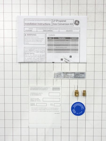 GE KIT GAS CONVERSION 24" - Part# WE25M73 - Walmart.com