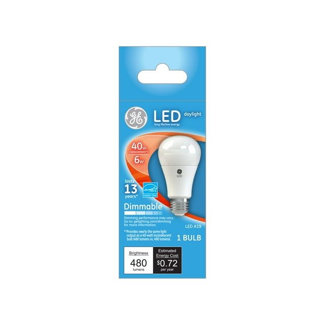 GE LED 6W Daylight General Purpose Light Bulb 1pk - Walmart.com