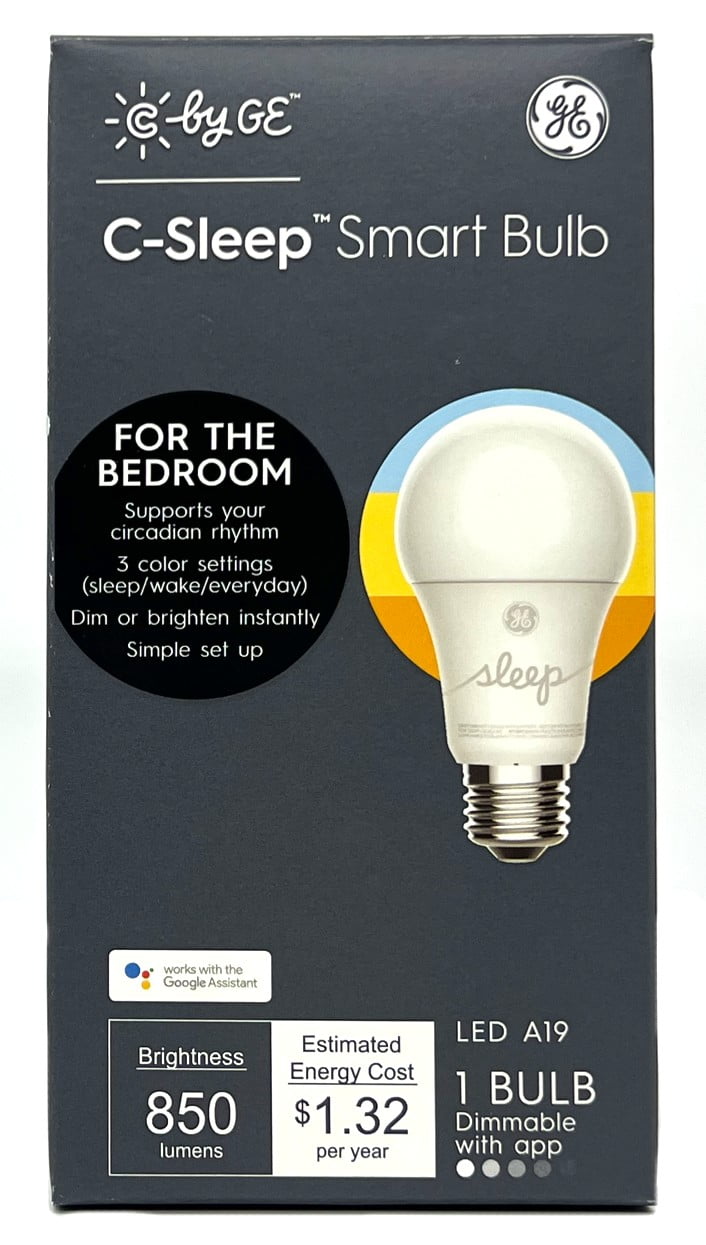 GE LED A19 Smart Bulb, C by GE, Sleep Smart Bulb, 3 color settings, 11 ...