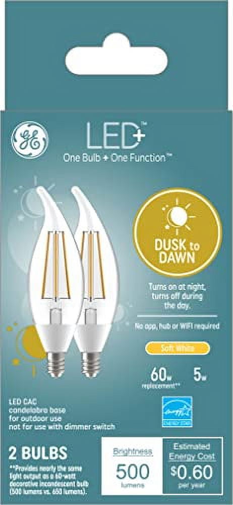 GE LED+ Dusk to Dawn Outdoor Decorative Light Bulbs, Sunlight Sensor ...