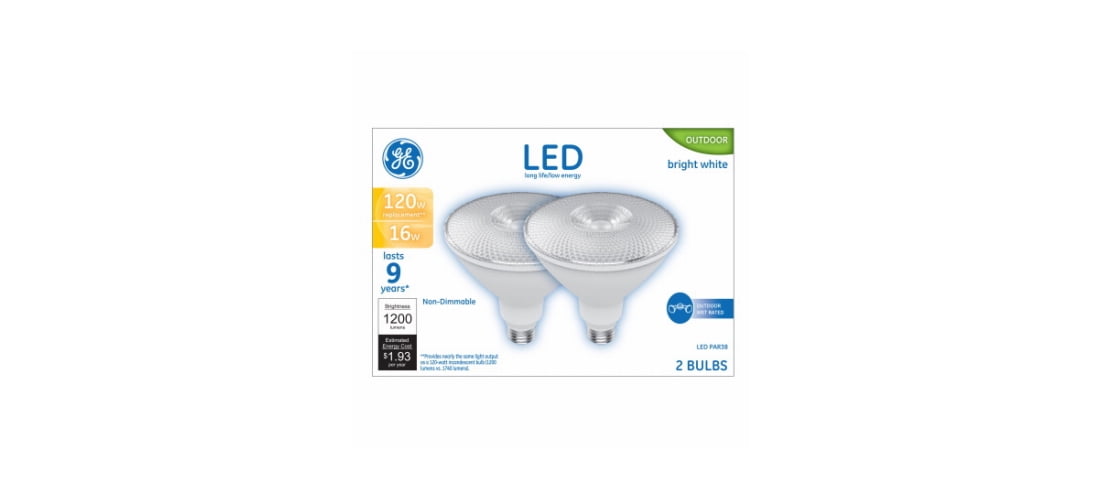 GE LED Flood Light Bulbs, Bright White, Clear, 1300 Lumens, 16-Watts, 2 ...