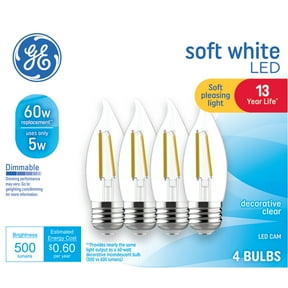 GE Energy-Efficient Dimmable 43-Watt Halogen Light Bulb, Clear, 2-Pack ...