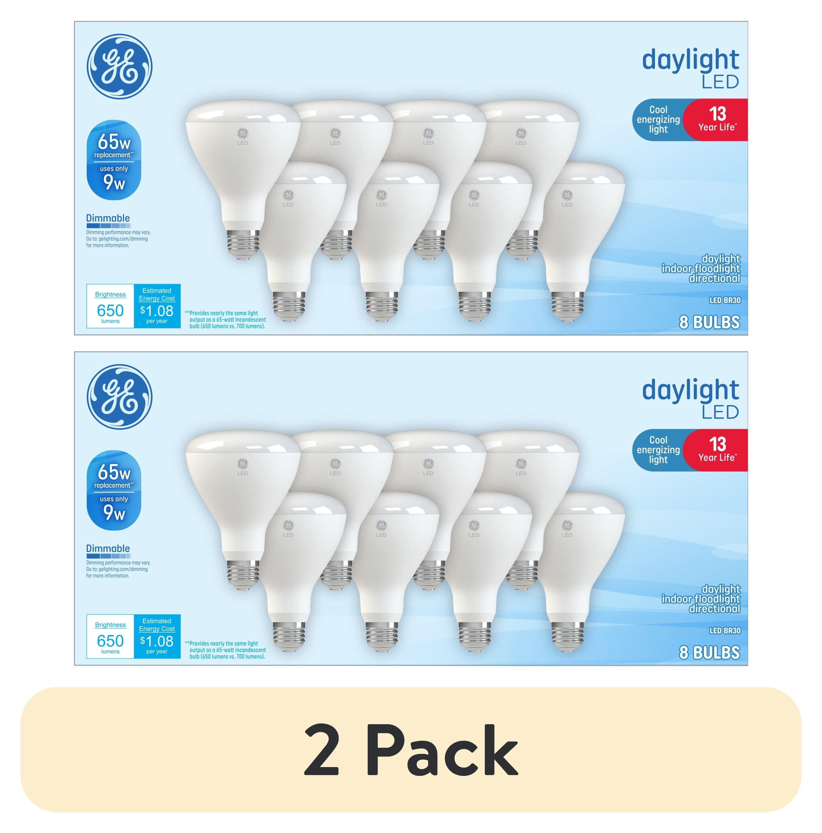 (2 pack) GE LED Light Bulbs, 65 Watt, Daylight, BR30 Floodlights ...