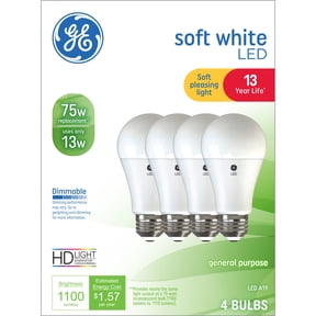 GE LED Light Bulbs, 40 Watts, Soft White, A19 Bulbs, Medium Base, 9yr ...