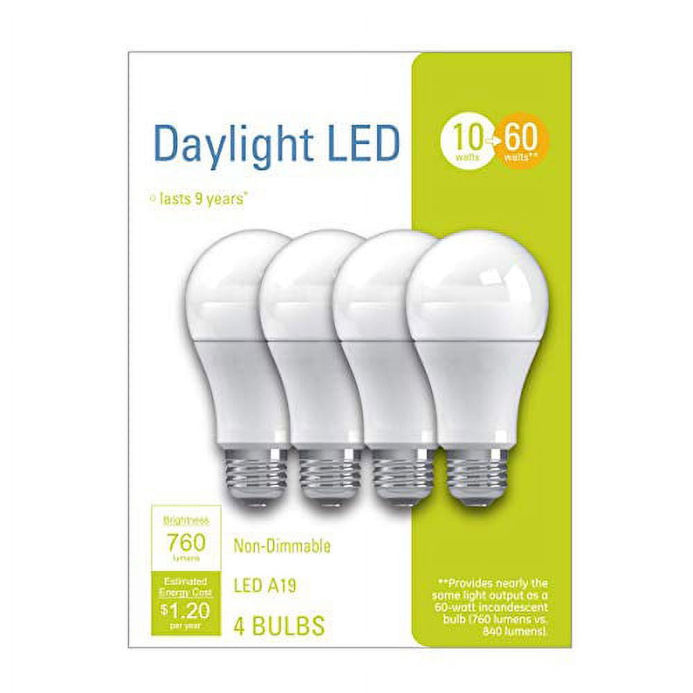 GE LED Light Bulbs, .. A19 Standard Bulb, 10 .. Watts (60 Watt ...