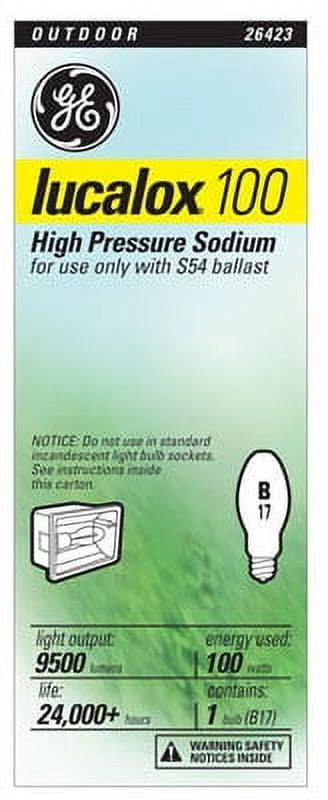 GE LU100/MED/CP 100W Lucolux High Pressure Sodium Lamp, Each - Walmart.com