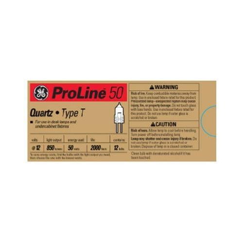 GE Lighting 24926 Proline50 Halogen T3 130V 50-Watt Light Bulb, 12-Pack ...
