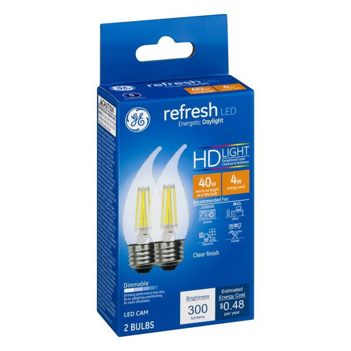 GE Lighting 36978 Clear Finish Light Bulb Refresh HD Dimmable LED GE Lighting 36978 Clear Finish Light Bulb Refresh HD Dimmable LED