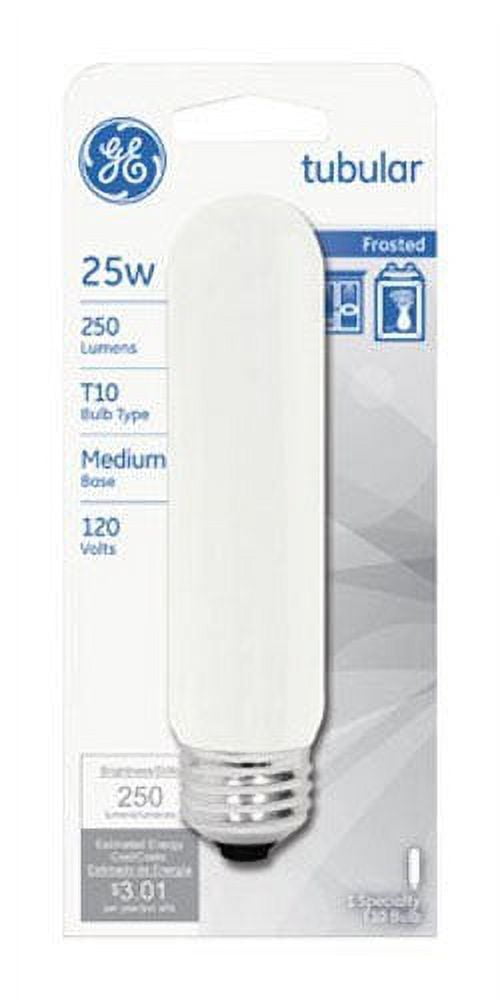 GE Lighting T10 25-Watt 250-Lumen White Incandescent Bulb, Medium Base - Walmart.com