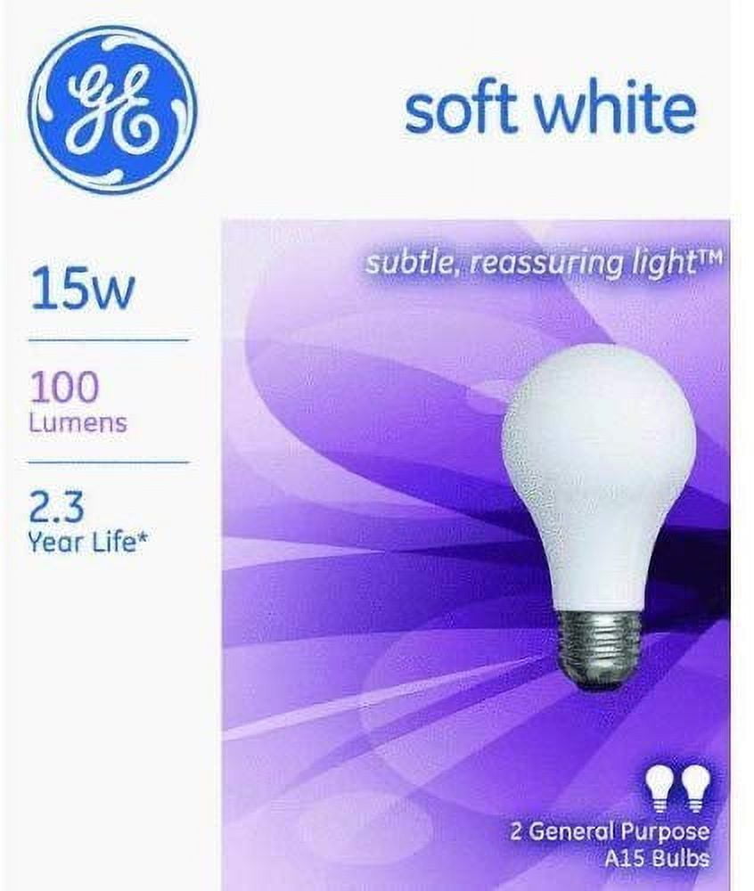 GE Lighting Incandescent 15 Watt A15 Soft White Light Bulb, 12 Pack ...