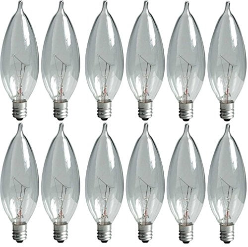 GE Lighting Crystal Clear 24782 40-Watt, 370/280-Lumen Bent Tip Light ...