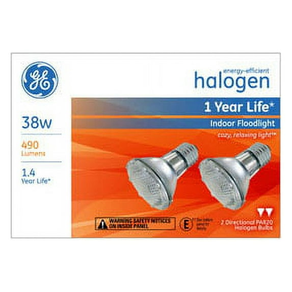 GE Lighting Halogen 38W Light Bulbs, Indoor Accent Lighting (2 Pack ...