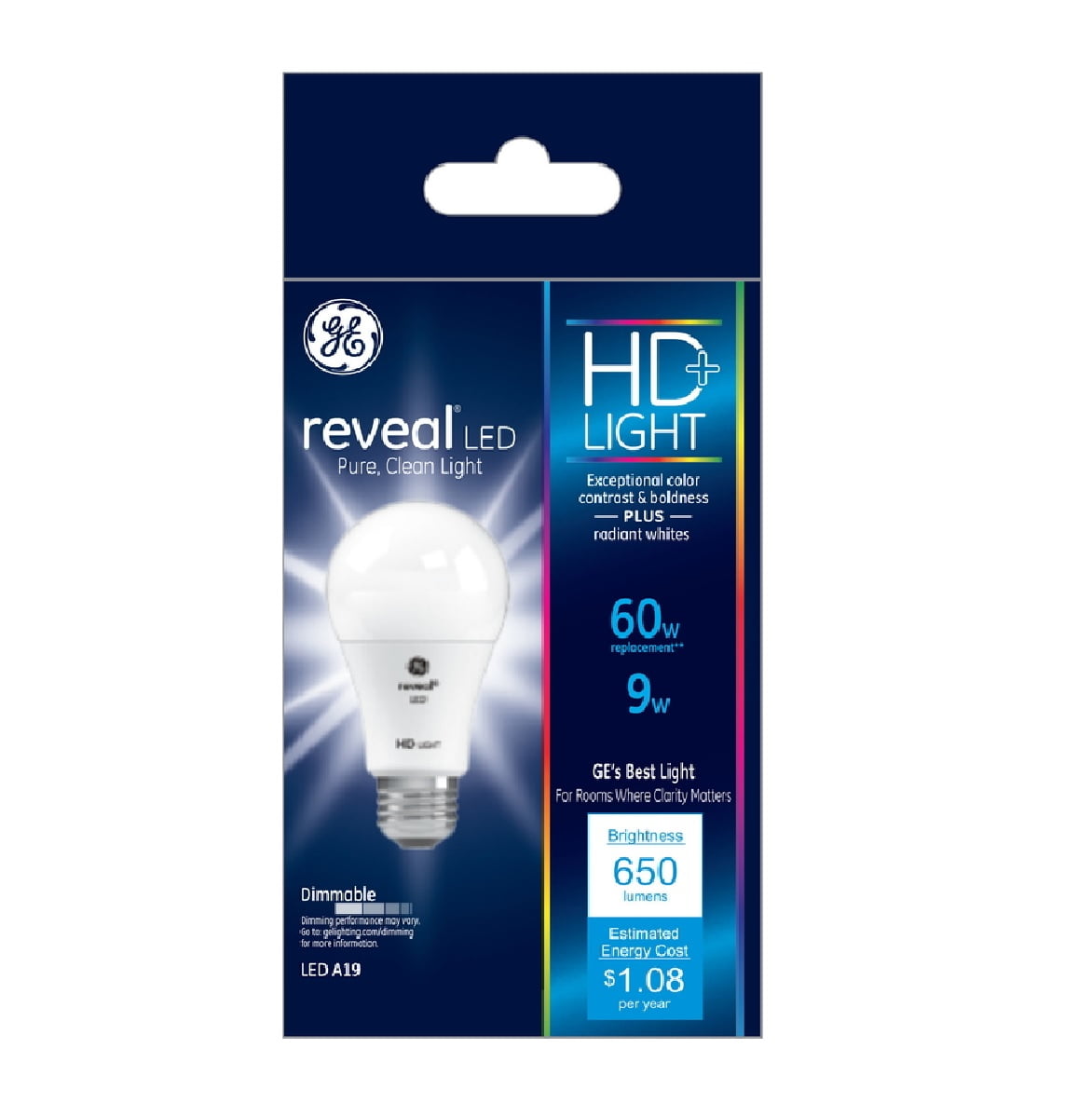 GE Lighting LED 60W Light Bulbs, Dimmable, A19, 3 Pack, Exceptional ...