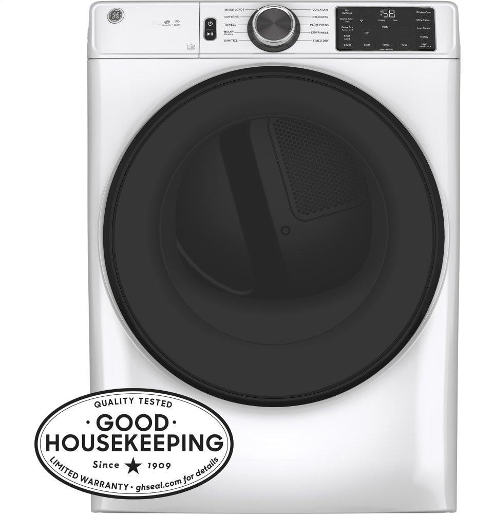 GE Long Vent 7.8 cu. ft. Capacity Smart Electric Dryer with Sanitize ...