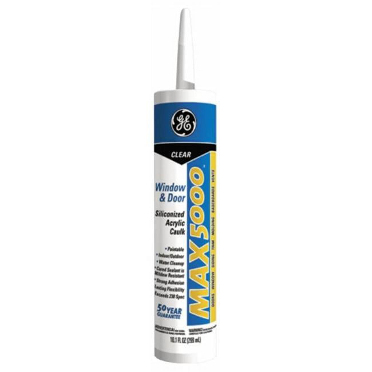 GE Max Flex Clear Siliconized Acrylic Caulk 10.1 oz. - Total Qty: 12 ...