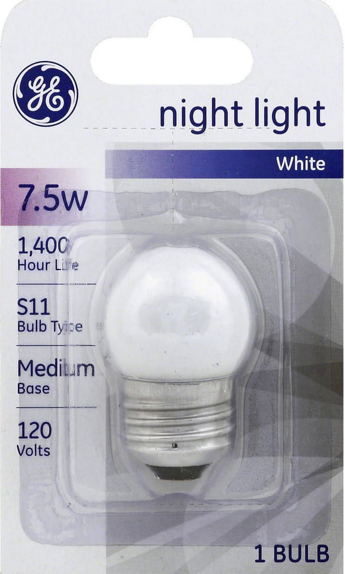 GE Night Light Bulb S11 White 7.5 w (Pack of 6) - Walmart.com