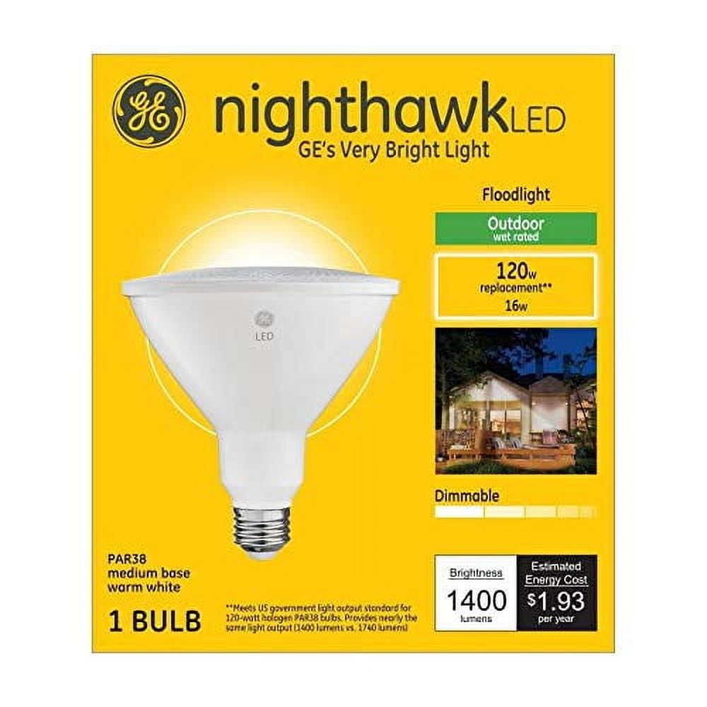 GE Nighthawk 120-Watt EQ Warm White Dimmable Light Bulb Par38 LED Light ...