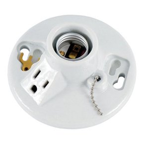 Porcelain Lamp Holder Pull Chain