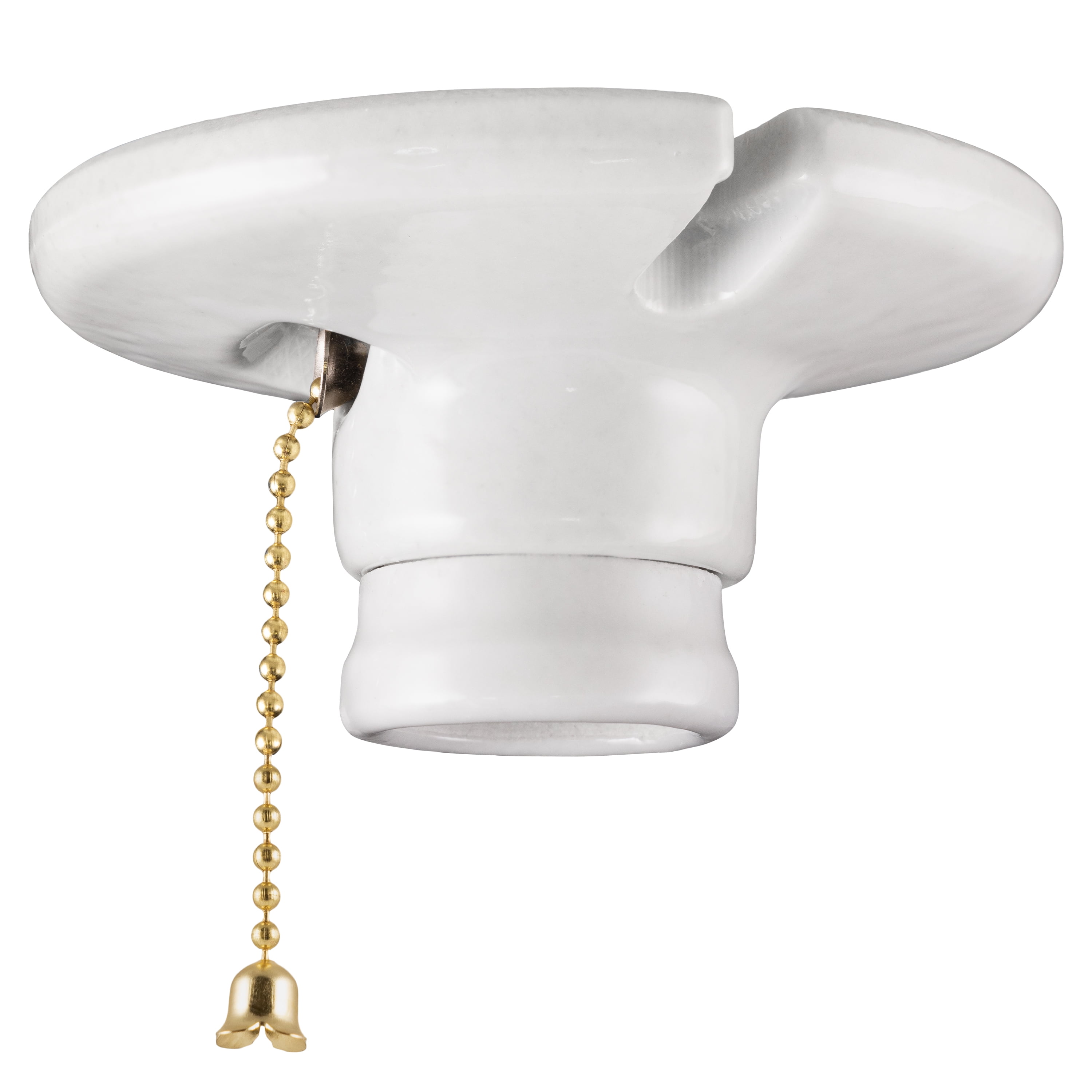 GE Porcelain Lamp Socket, Medium Base, Pull Chain, White – 18303 ...