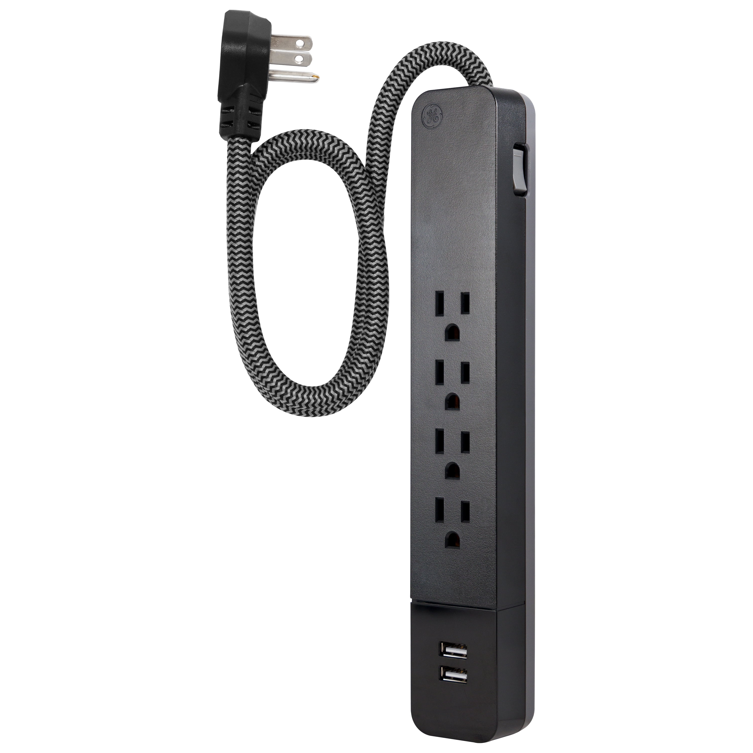 GE Pro 4-Outlet, 2-USB Surge Protector, 3ft., Black – 43631 - Walmart.com