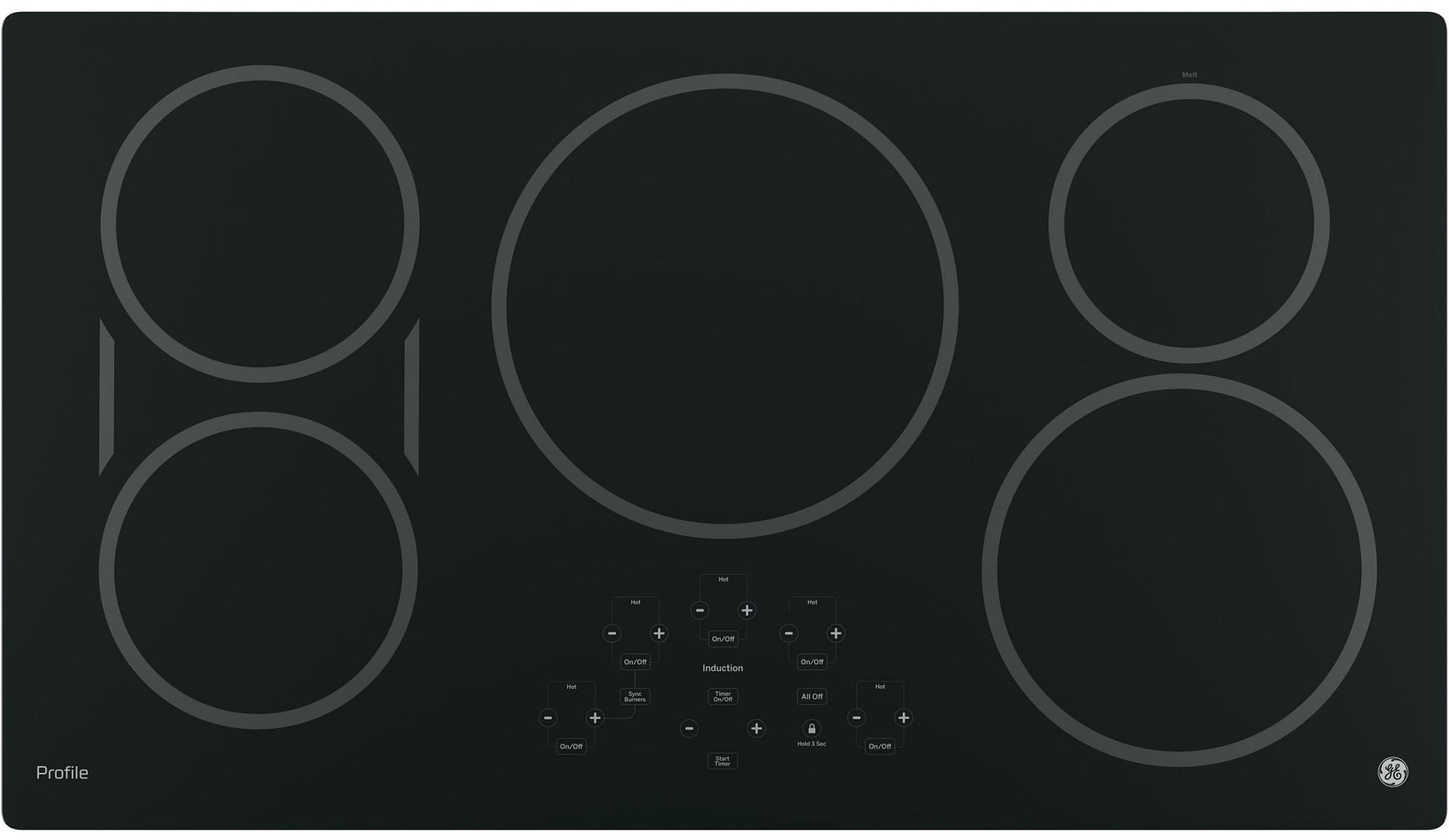 GE Appliances 36 Inch Induction PHP9036DJBB Cooktop - Precise Heating ...