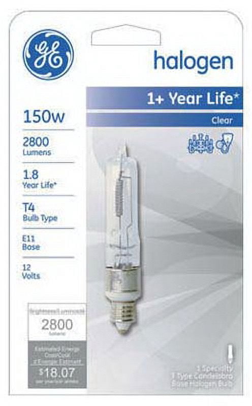 GE Q150Cl/MC/CD 150W Halogen Quartz Bulb Mini Candelabra Base, Each ...