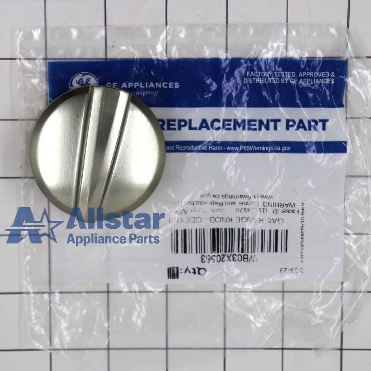 GE Range/Stove/Oven Knob WB03X20563 - Walmart.com