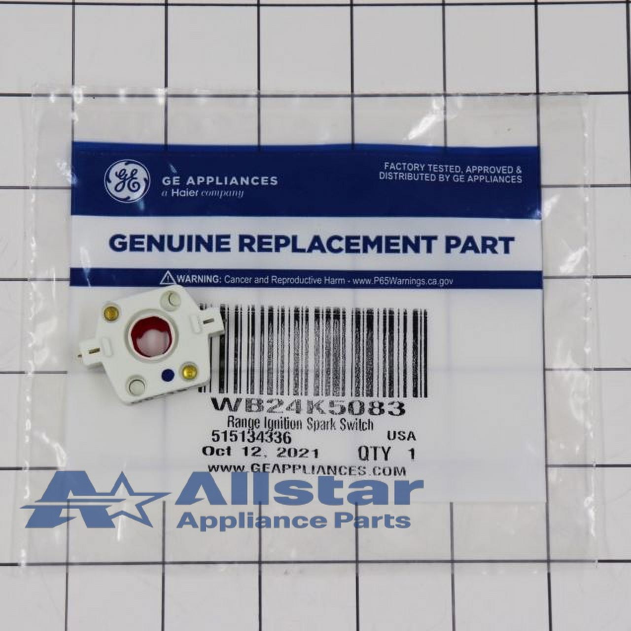 GE Range/Stove/Oven Spark Ignition Switch WB24K5083 - Walmart.com