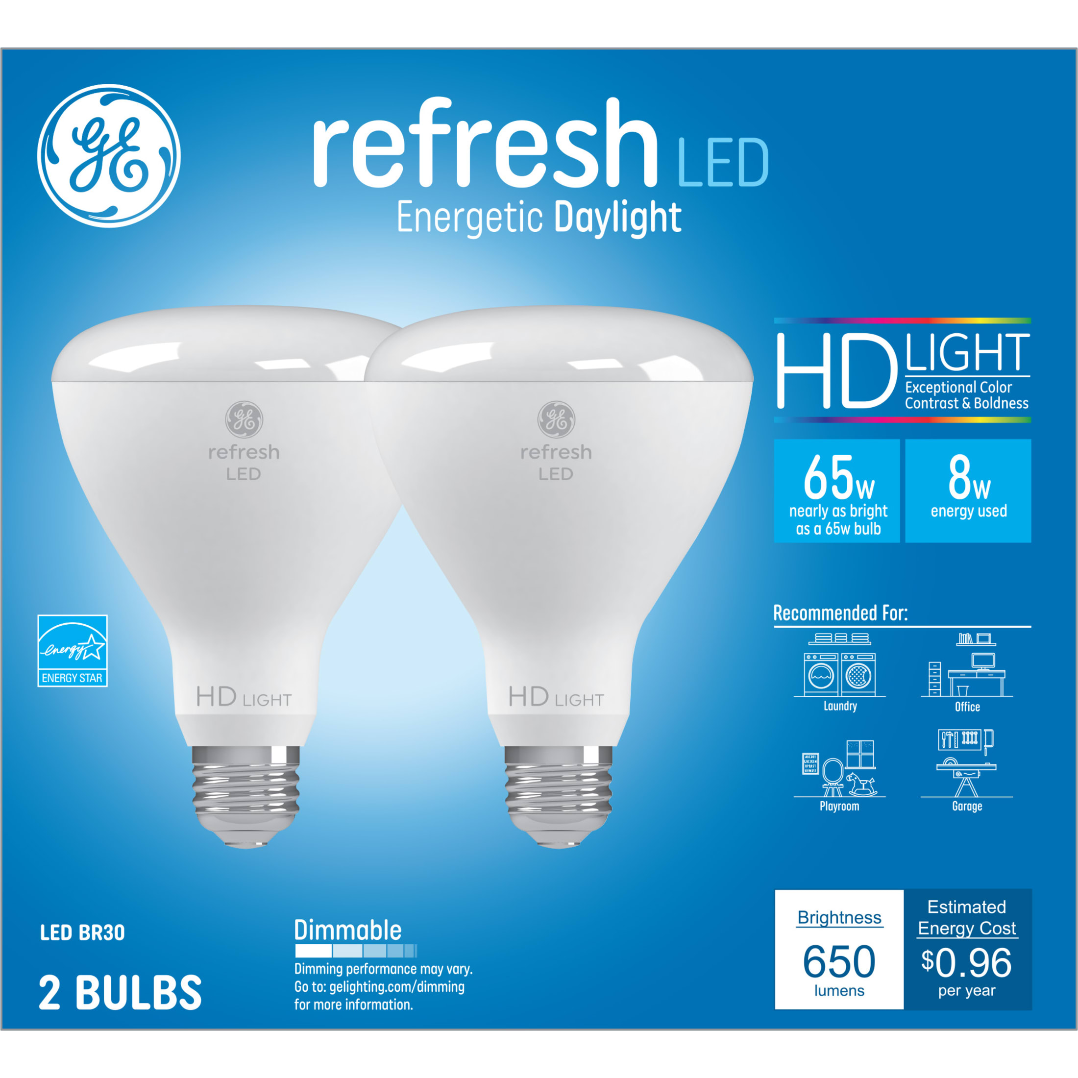 GE Refresh LED Light Bulbs, Daylight, 40 Watt Eqv, A19 General Purpose ...