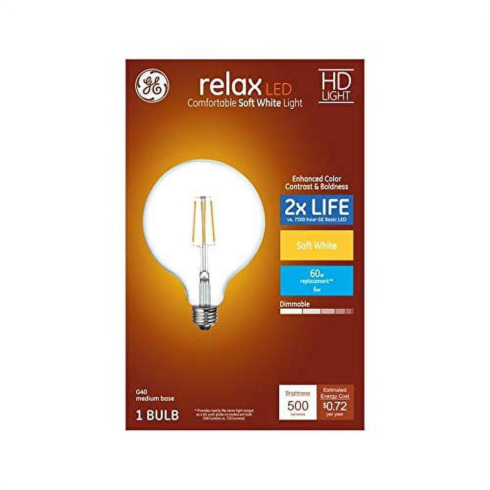 GE Relax 60-Watt EQ Soft White Dimmable Globe Light Bulb - Walmart.com