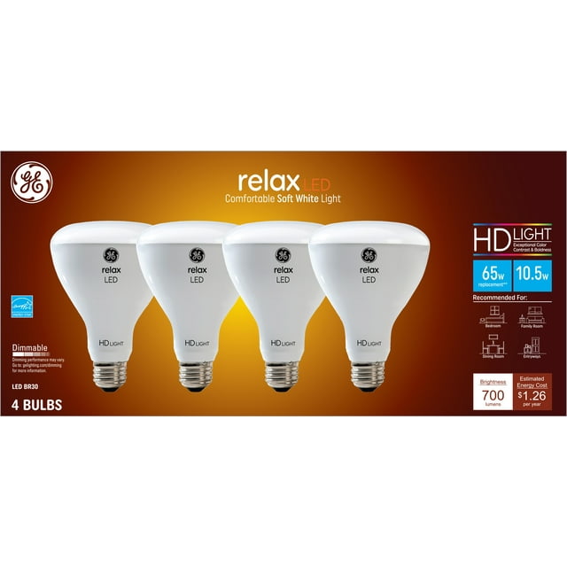 GE Relax HD LED Indoor Floodlights, Dimmable, 65W Replacement, Energy ...