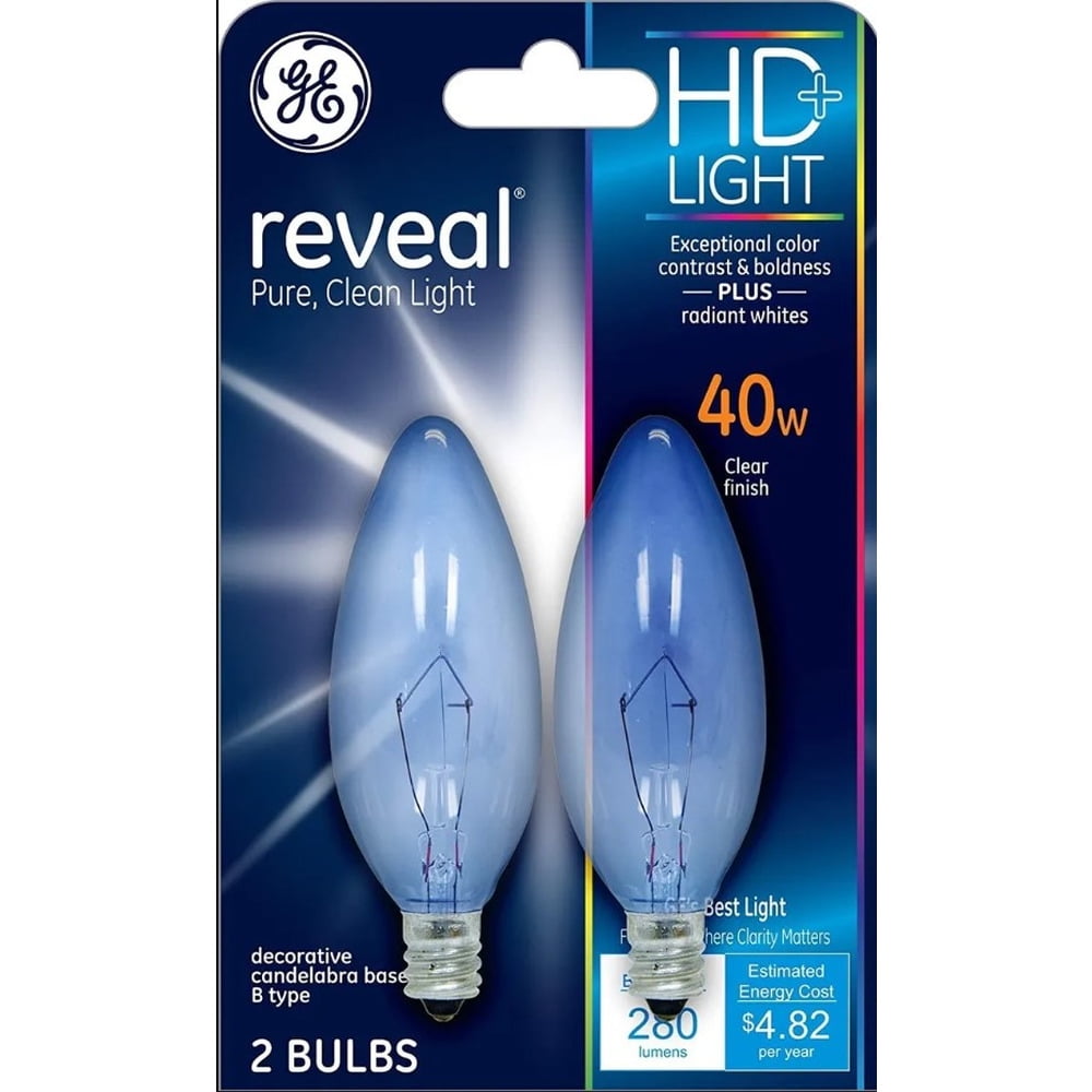 GE Reveal 40 Blunt Tip 40W Light Bulb (Pack of 3) - Walmart.com