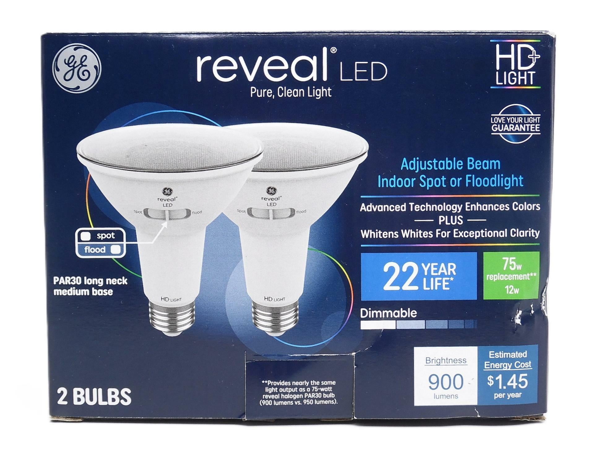 GE Reveal LED HD+ PAR30 Floodlight, Adjustable Beam, 900 Lumens, 22 ...