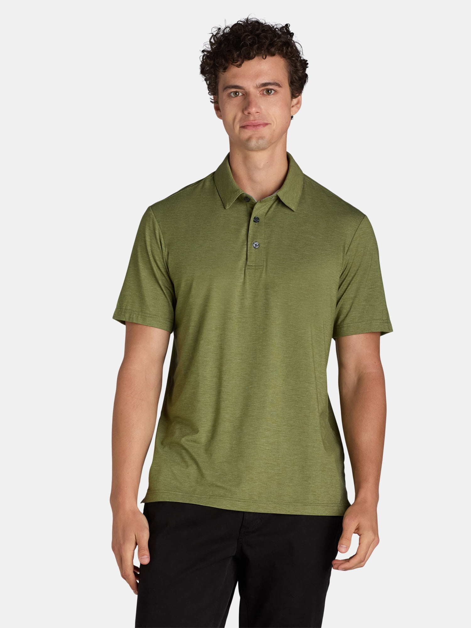 men's Poly Polo Shirt - Moisture-Wicking Technology - Walmart.com